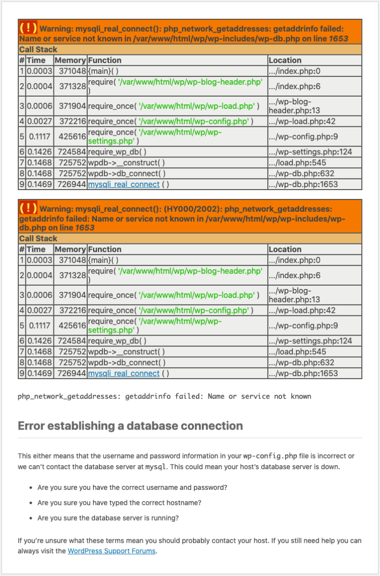 【dockerエラー】php Network Getaddresses Getaddrinfo Failed Name Or Service Not Known Eureka